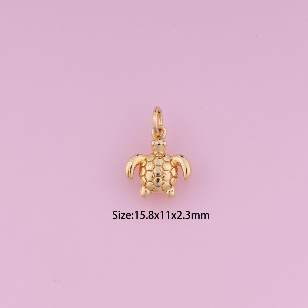 Turtle Pendant,18k Gold Filled Turtle Charm,turtle Charms,diy Turtle ...