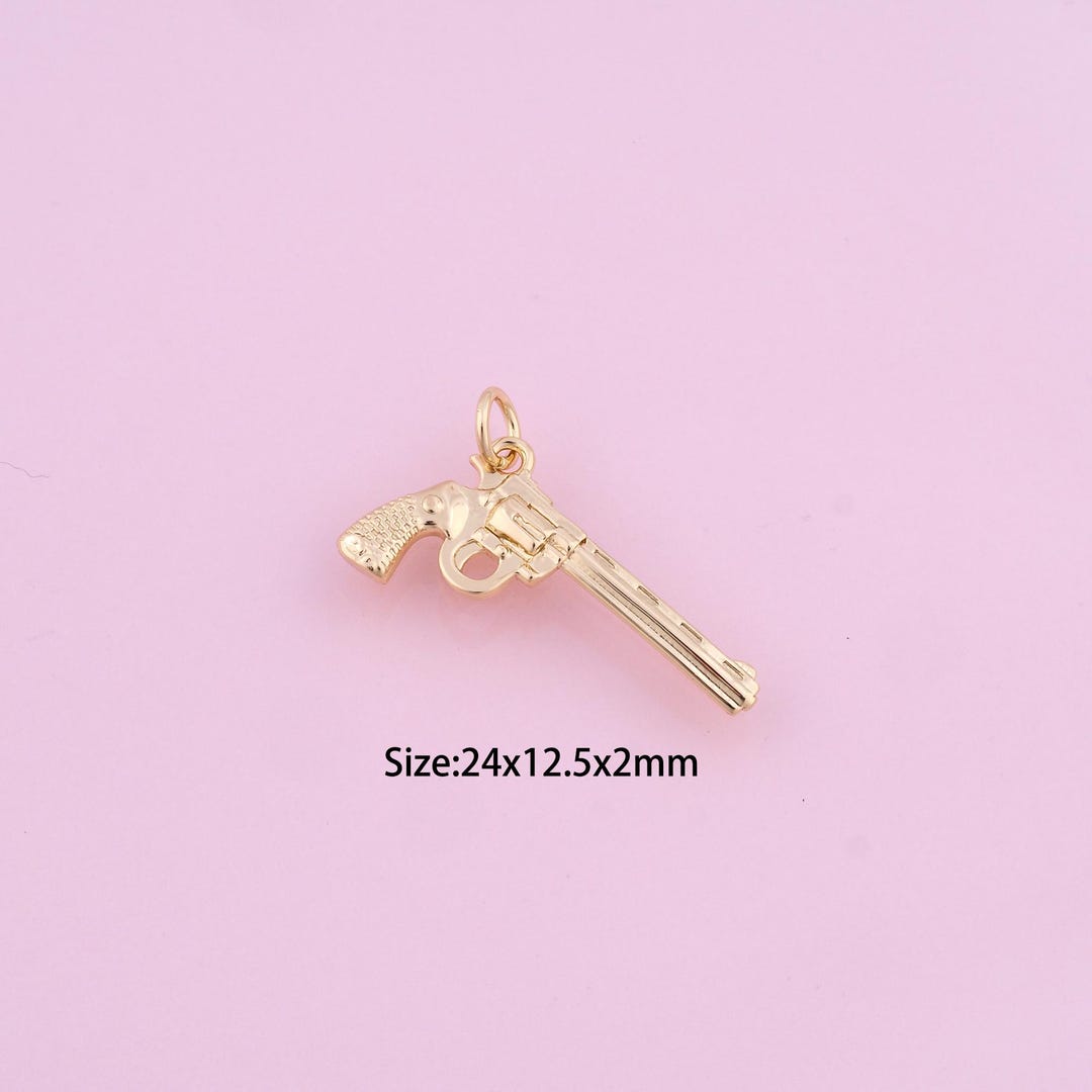 Weapons Pendant,18k Gold Filled Gun Charm,revolver Charms,diy Weapons ...