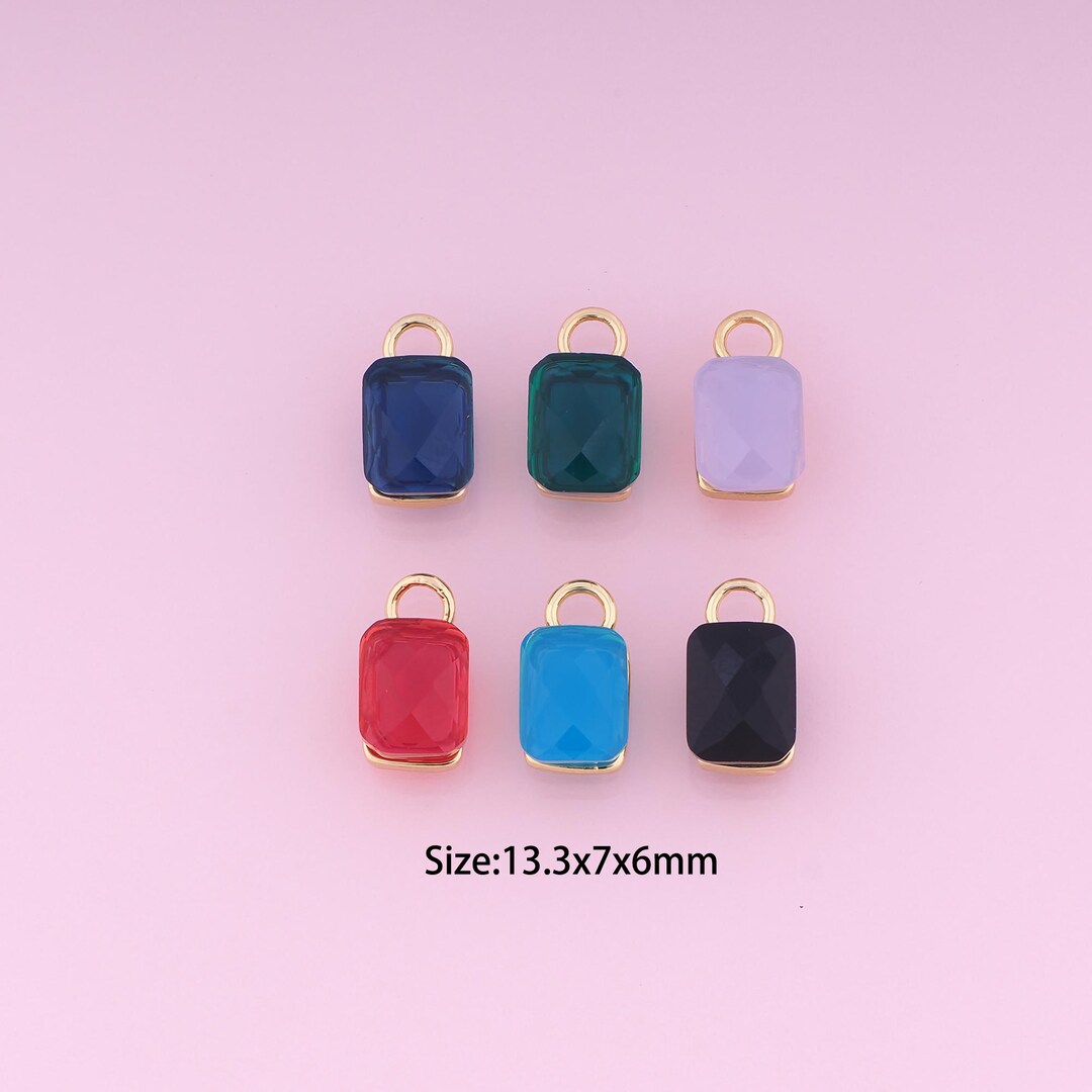 Square Pendant,18k Gold Filled Square Charm,cubic Zirconia Square ...