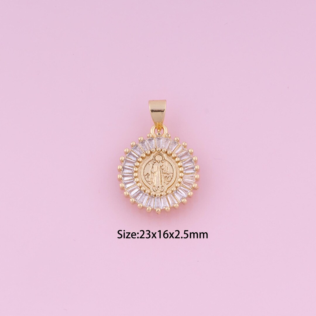 Jesus Pendant,18k Gold Filled Religious Charm,cubic Zirconia Christian ...