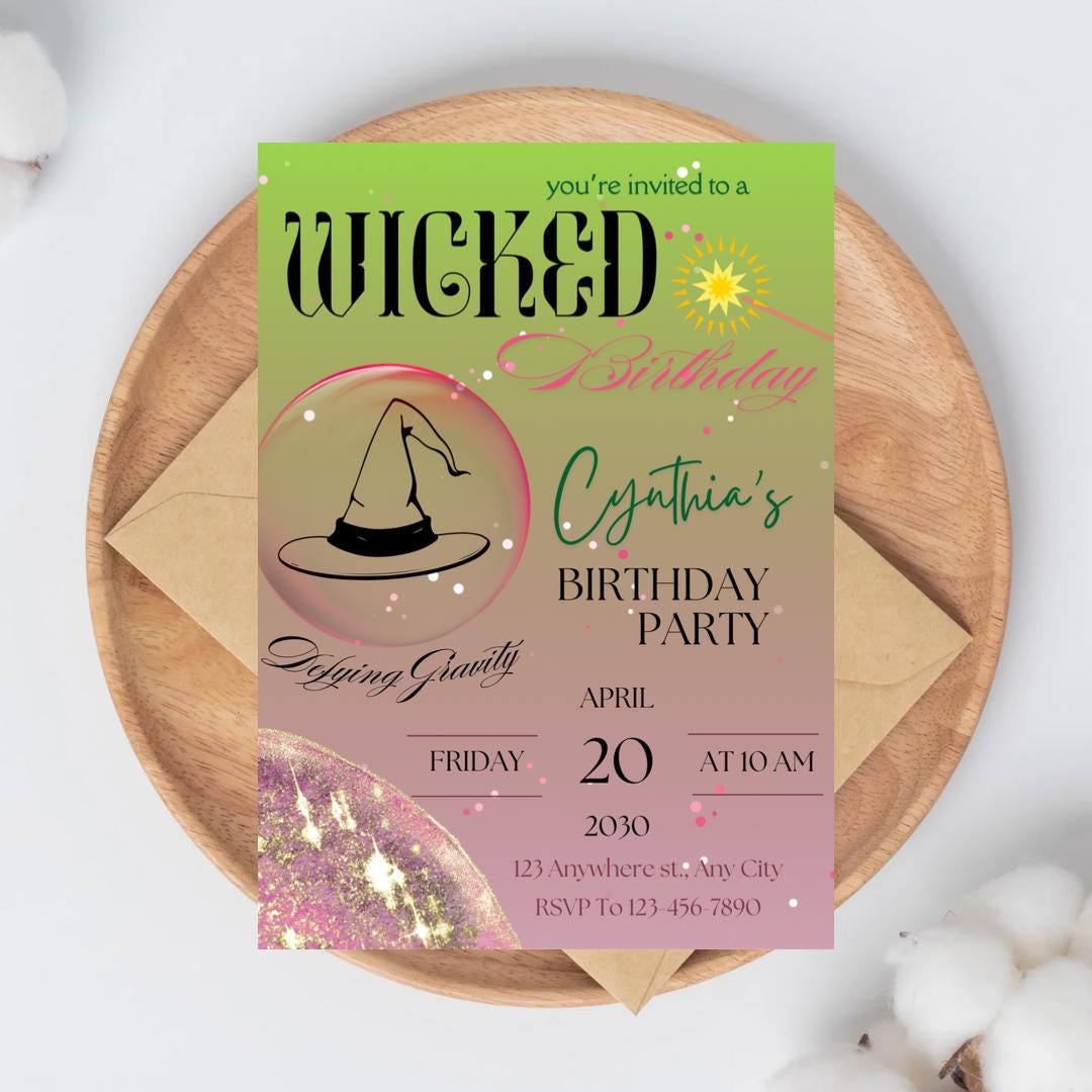 Wicked Birthday Invitation Template. Fully Customizable - Etsy