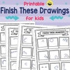 Finish These Drawing Printable Activities for Kids Art Project: How to ...