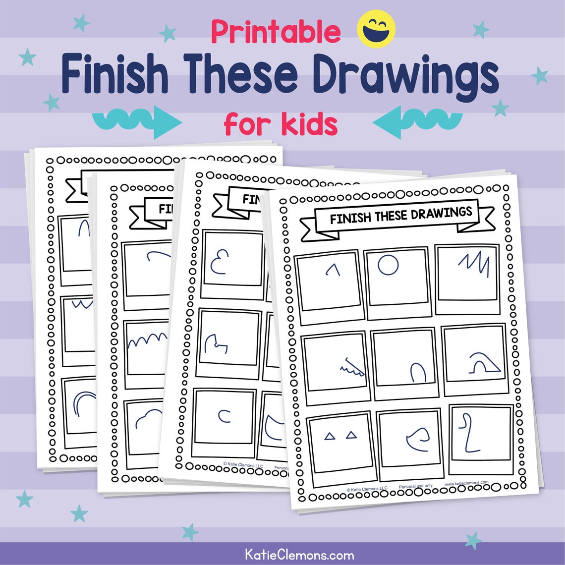 Finish These Drawing Printable Activities for Kids Art Project: How to ...
