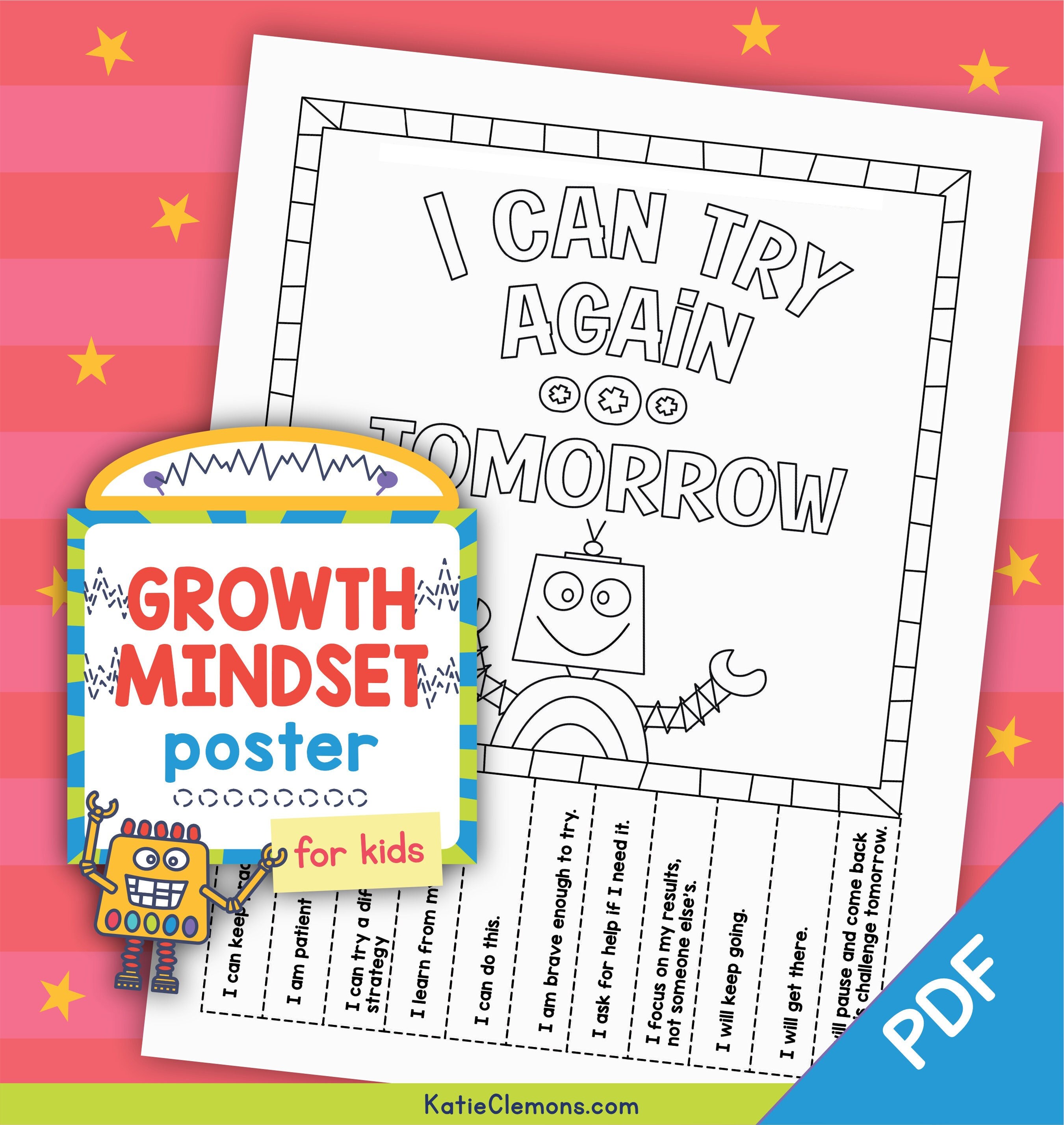 Growth Mindset Poster for Kids Printable "take What You Need" Tear-off ...