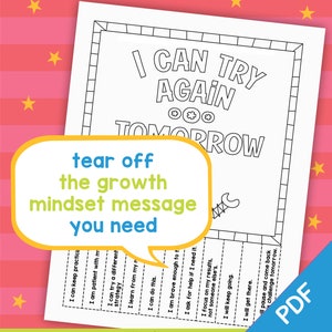 Growth Mindset Poster for Kids Printable "take What You Need" Tear-off ...