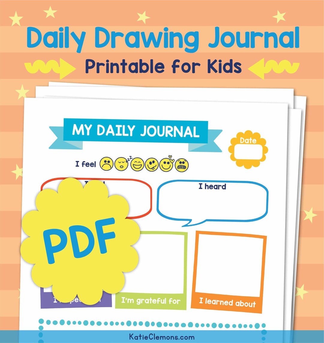 Kids Daily Journal Page Printable: About My Day Printable Activity ...