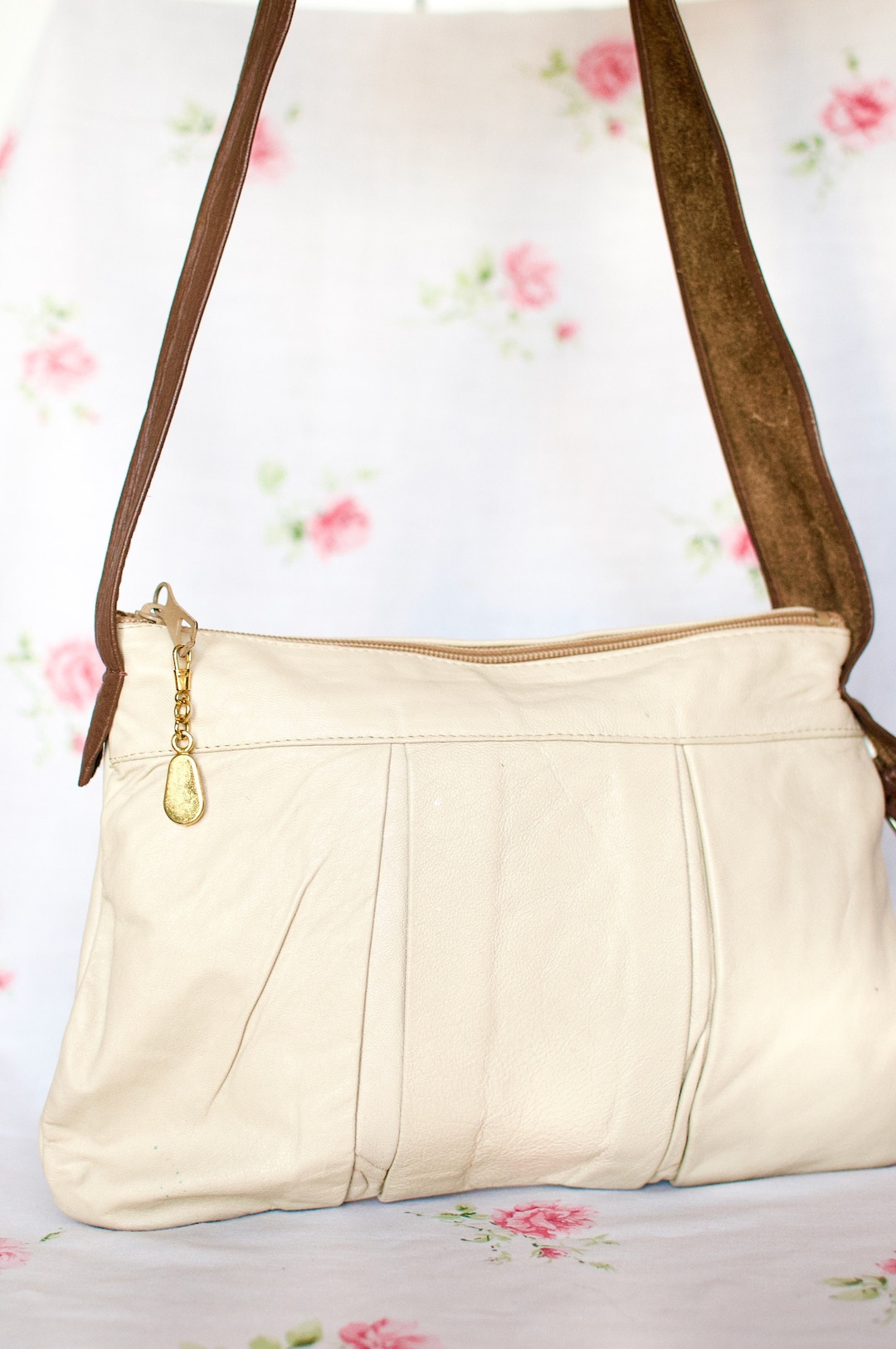 Vintage Cream Purse, Genuine Leather, Made in Italy - Etsy