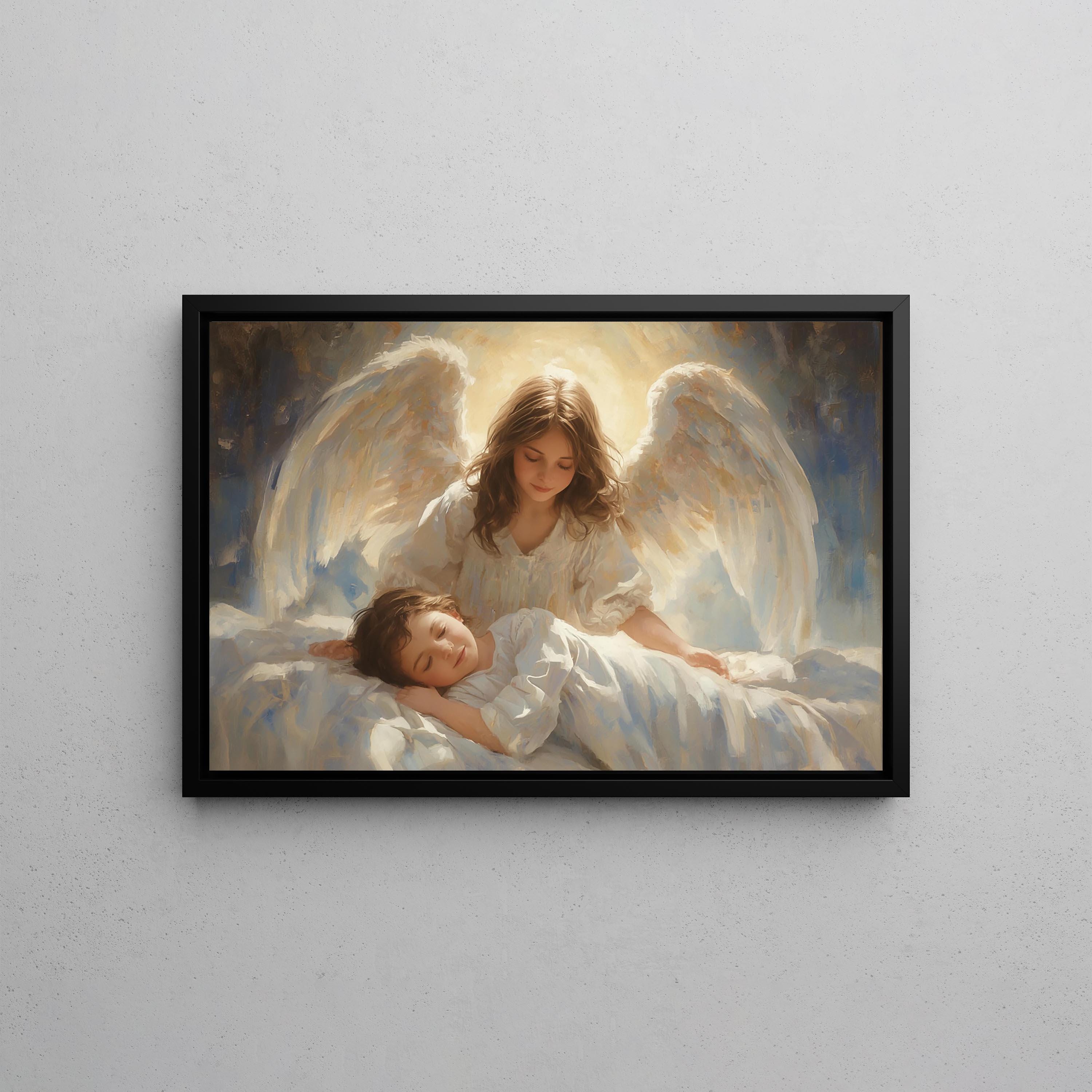 Guardian Angel Watching Over Child Canvas Wall Art | Comforting ...