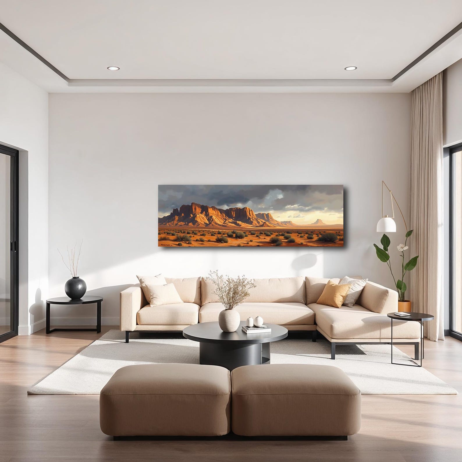 Panoramic Desert Landscape Wall Art Western Canyon Print Rustic Nature ...