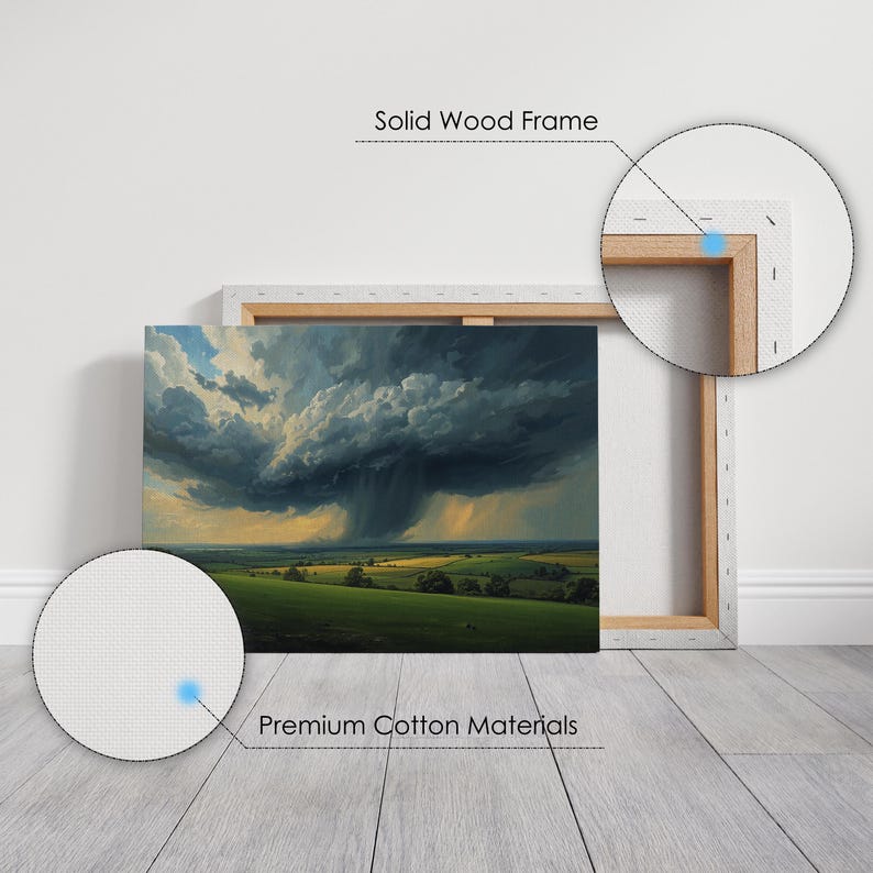 Dramatic Storm Cloud Wall Art | Cinematic Thunderstorm Landscape Canvas ...