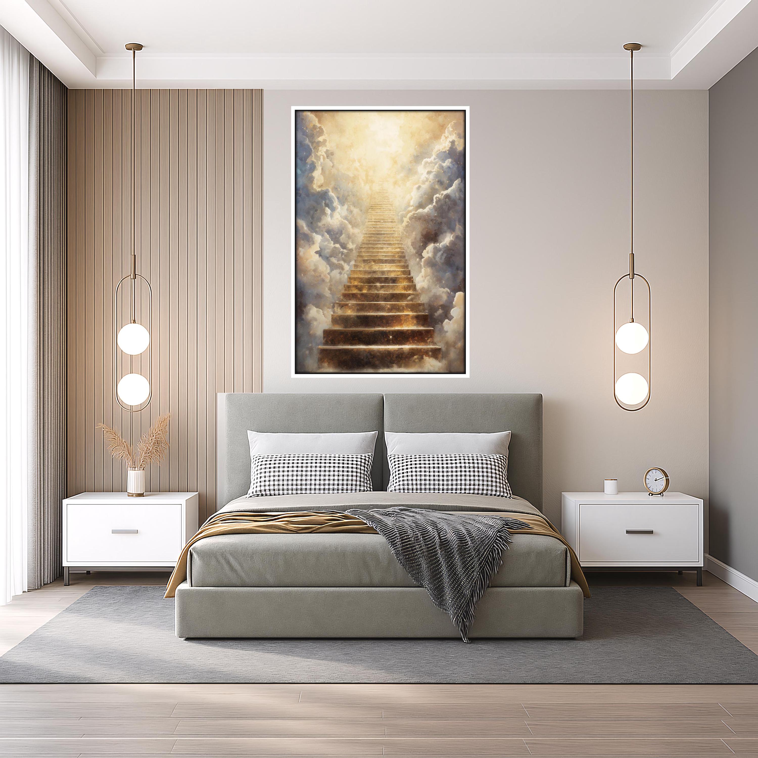 Heavenly Stairway Canvas Wall Art | Staircase to Heaven Christian Art ...
