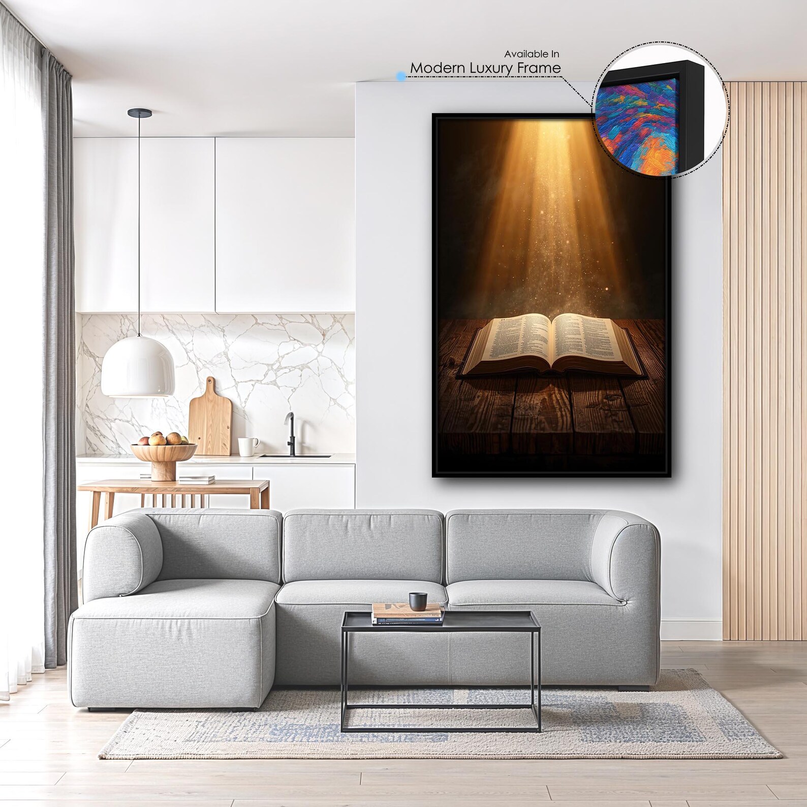 Open Bible Christian Art | Faith Canvas Wall Art Poster | Glowing ...