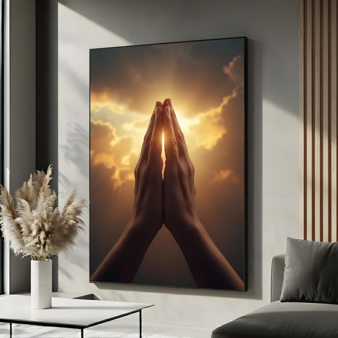 Praying Hands Christian Art | Faith Canvas Wall Art Poster | Spiritual ...