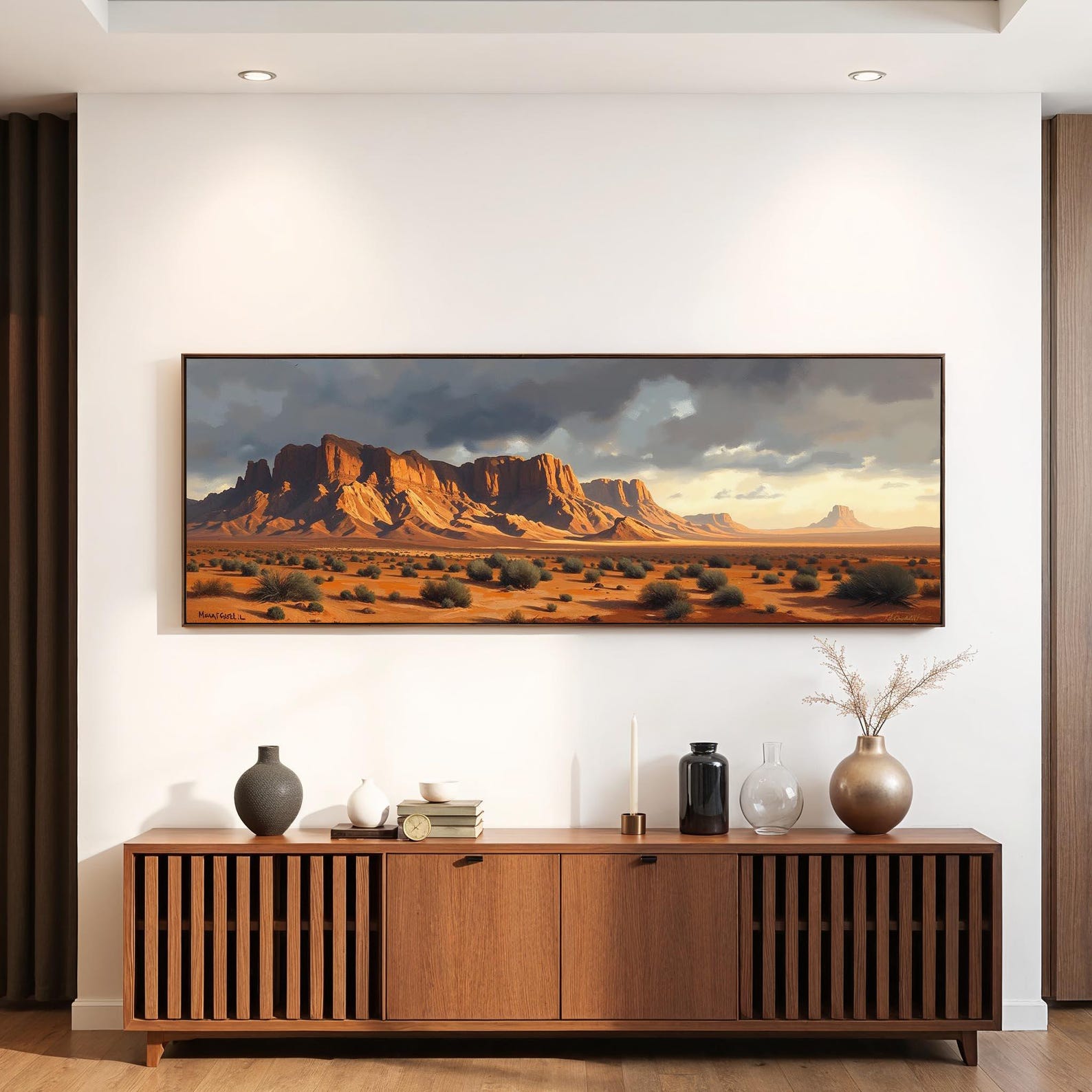 Panoramic Desert Landscape Wall Art Western Canyon Print Rustic Nature ...