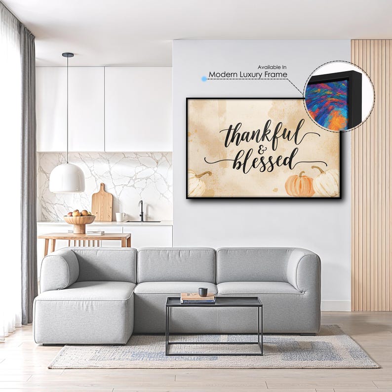 Thankful and Blessed Wall Art | Fall Canvas Wall Art & Poster ...
