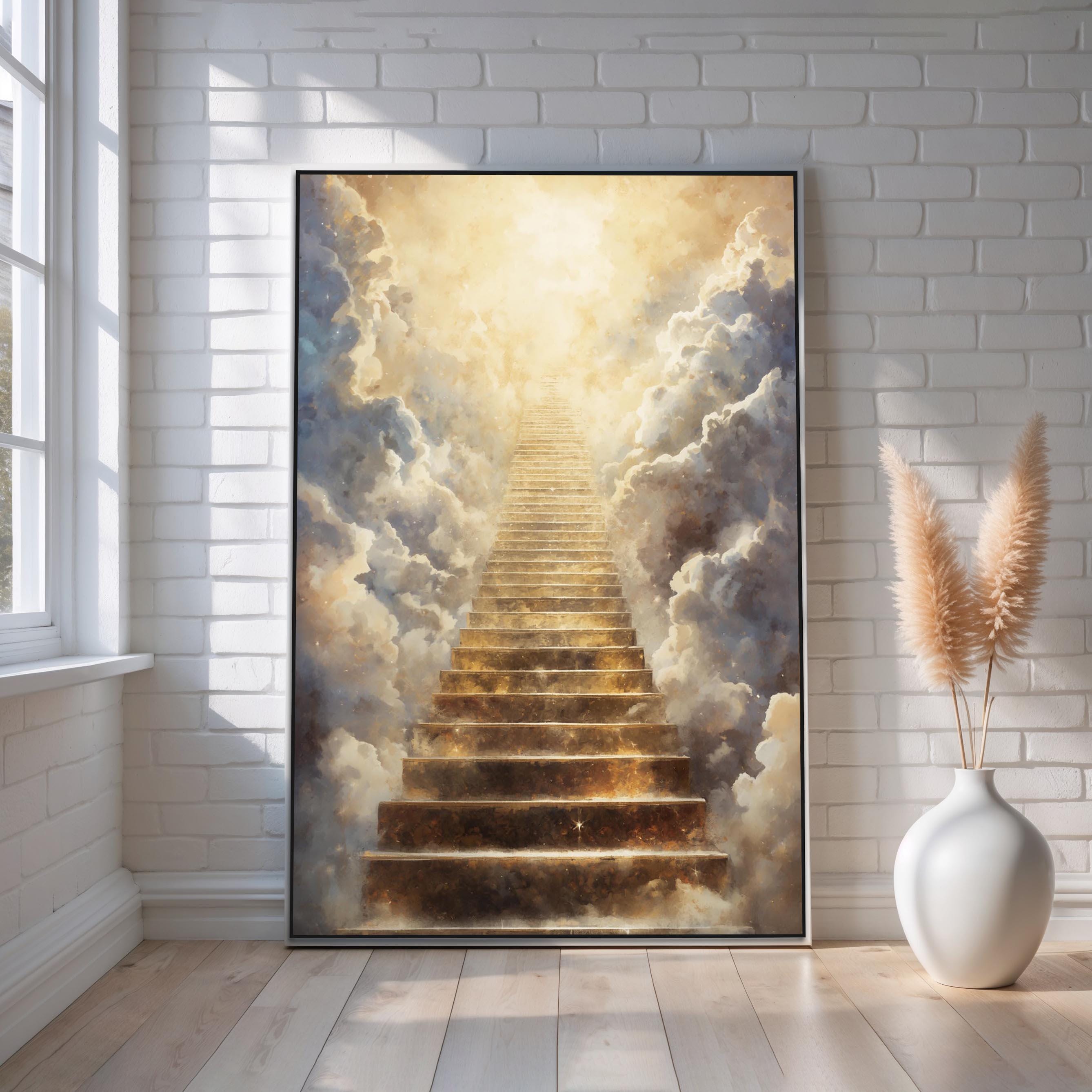 Heavenly Stairway Canvas Wall Art | Staircase to Heaven Christian Art ...