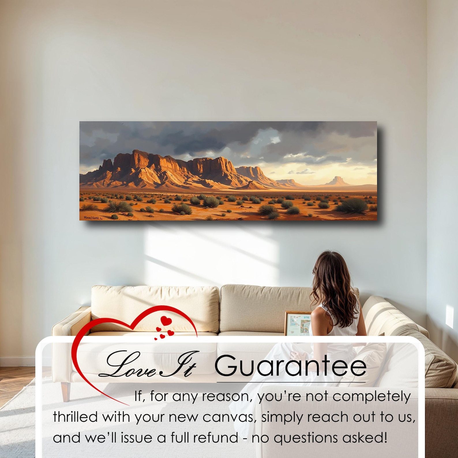 Panoramic Desert Landscape Wall Art Western Canyon Print Rustic Nature ...