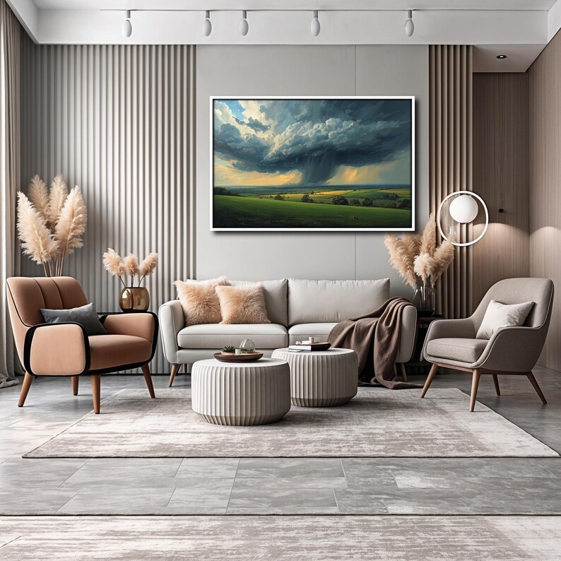 Dramatic Storm Cloud Wall Art | Cinematic Thunderstorm Landscape Canvas ...