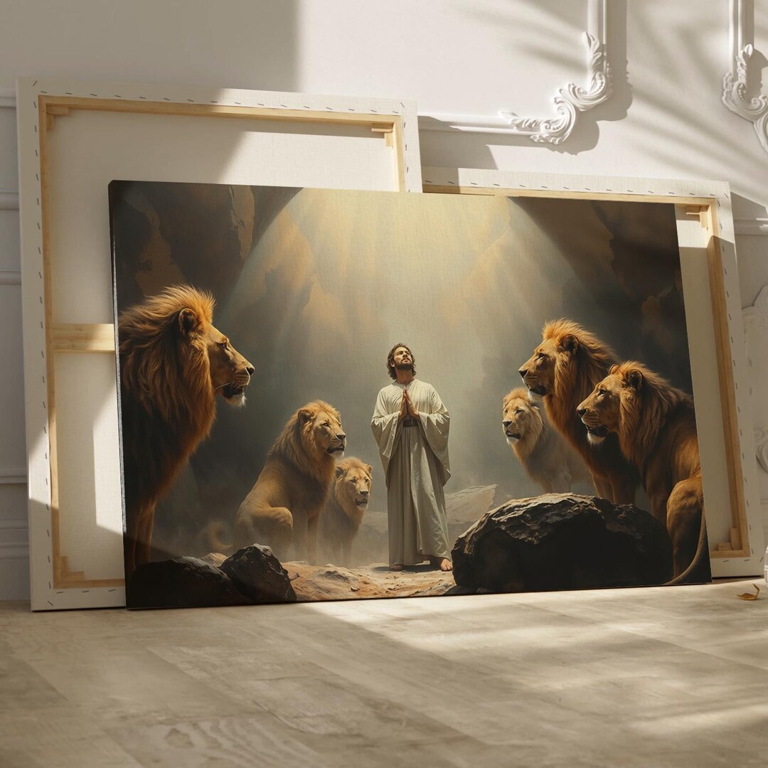 Daniel in the Lions’ Den – Inspirational Biblical Canvas Wall Art ...