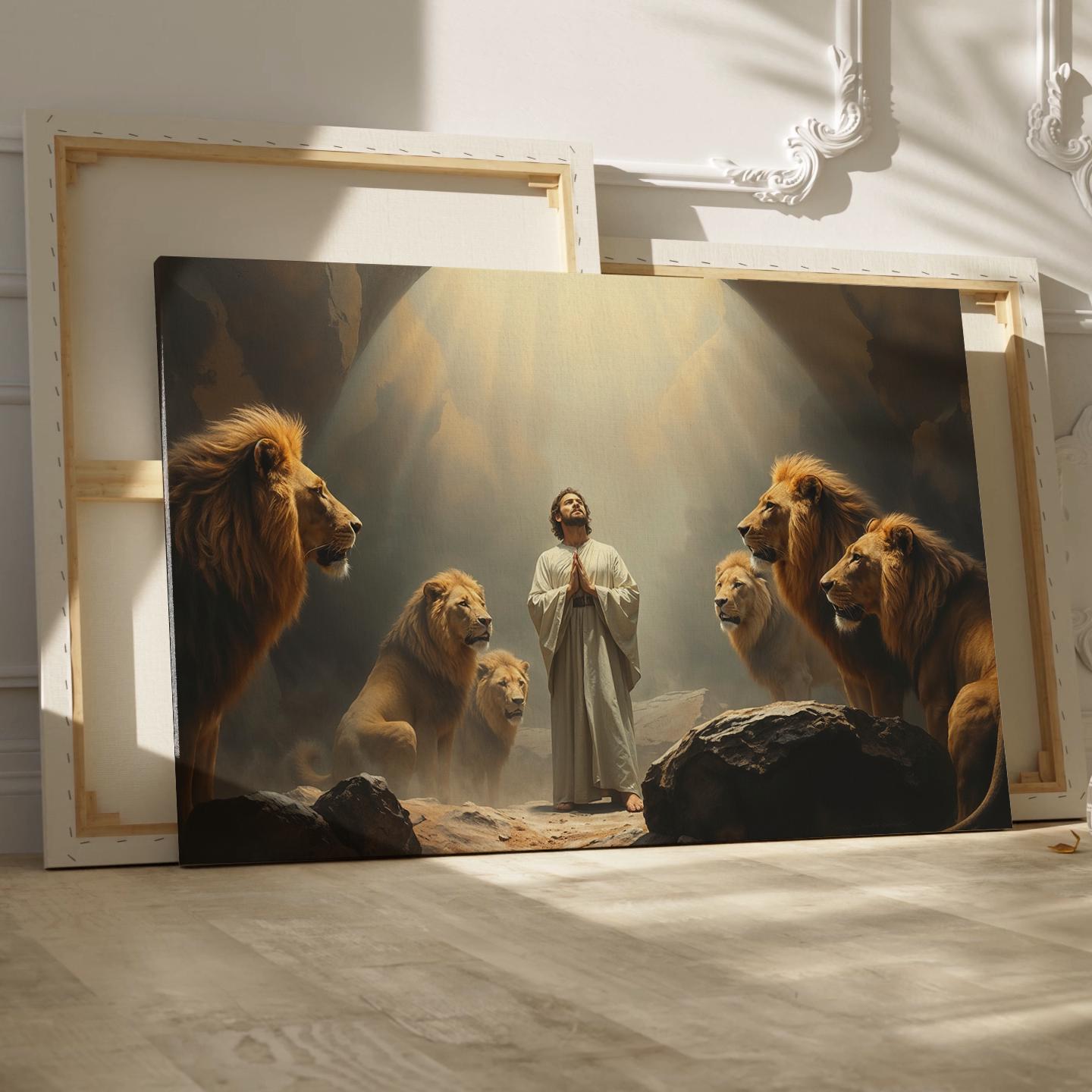 Daniel in the Lions’ Den – Inspirational Biblical Canvas Wall Art ...
