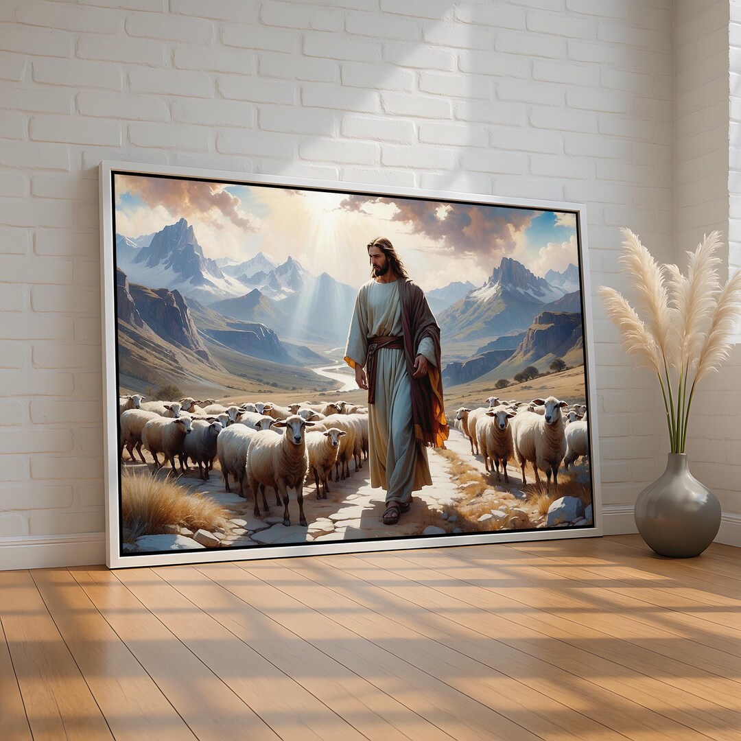 Jesus the Good Shepherd Wall Art | Christian Canvas Print | Ready to Hang | Inspirational Faith ...