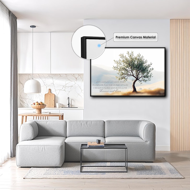 Olive Tree Scripture Wall Art | Psalm 52:8 Christian Canvas Print ...
