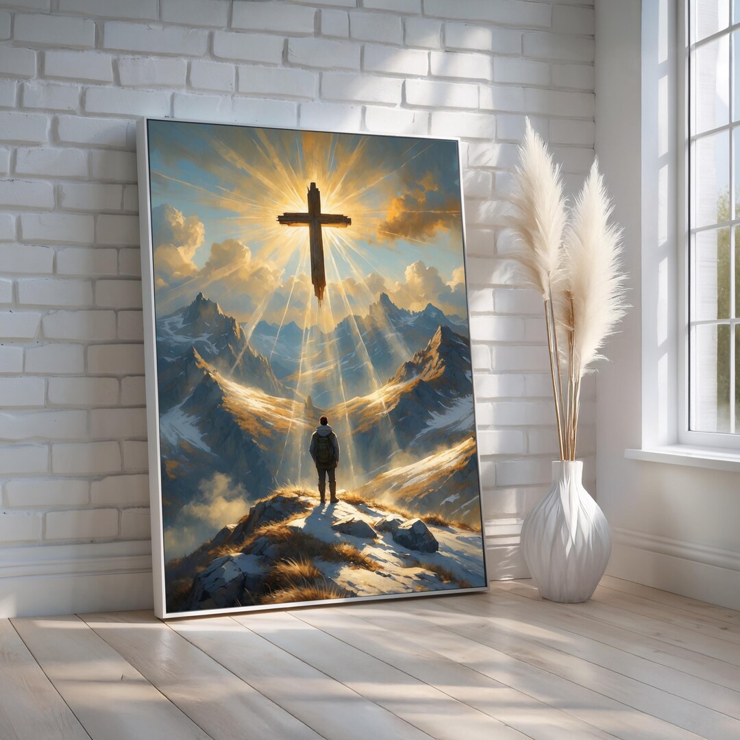 Cross in the Mountains | Inspirational Christian Canvas Wall Art ...