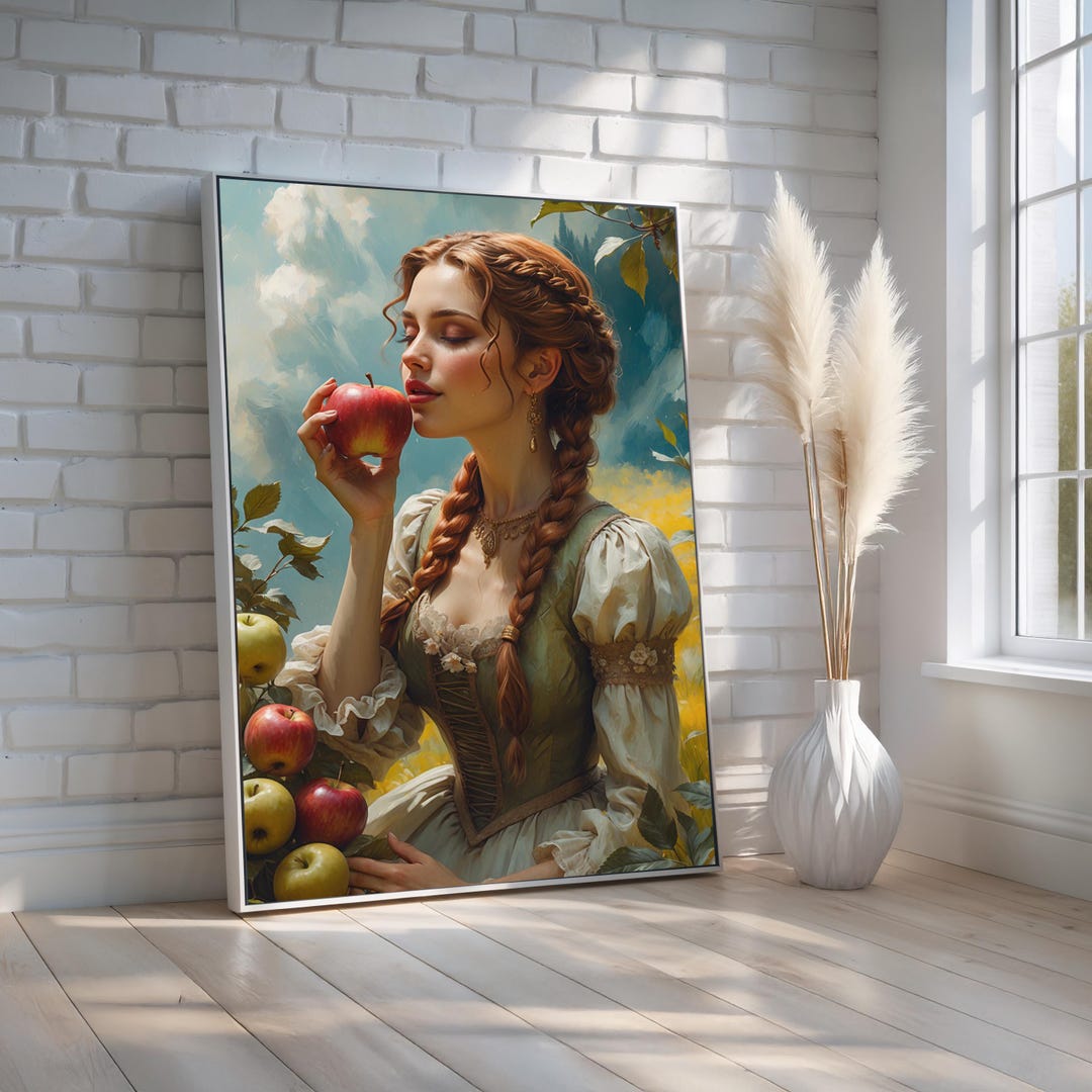Renaissance Apple Maiden Portrait | Fairytale Fantasy Wall Art ...