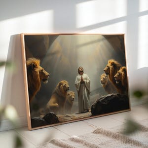 Daniel in the Lions’ Den – Inspirational Biblical Canvas Wall Art ...