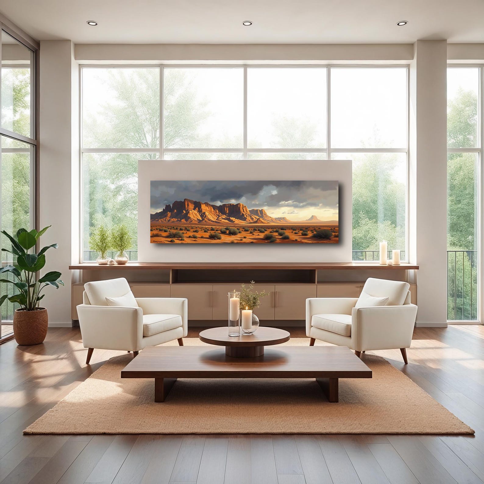 Panoramic Desert Landscape Wall Art Western Canyon Print Rustic Nature ...