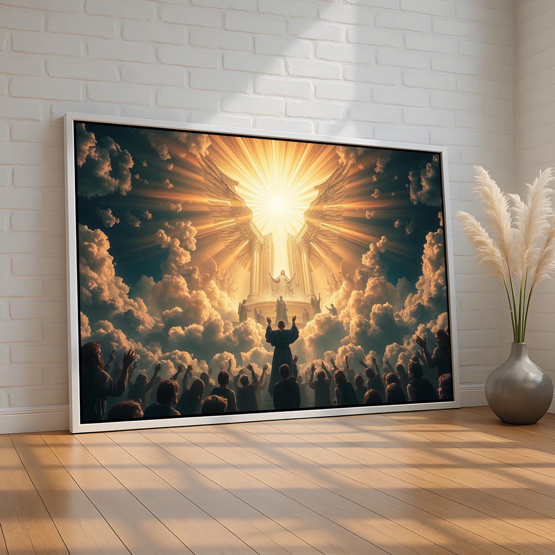 Heavenly Throne Room Canvas | Glory of God Christian Wall Art | Worship ...