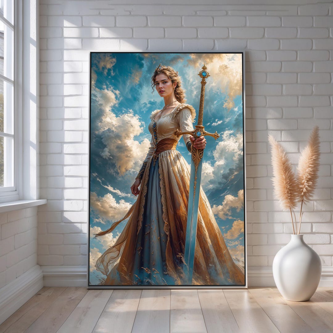 Warrior Queen | Majestic Woman With Sword in Sky | Empowering Medieval ...