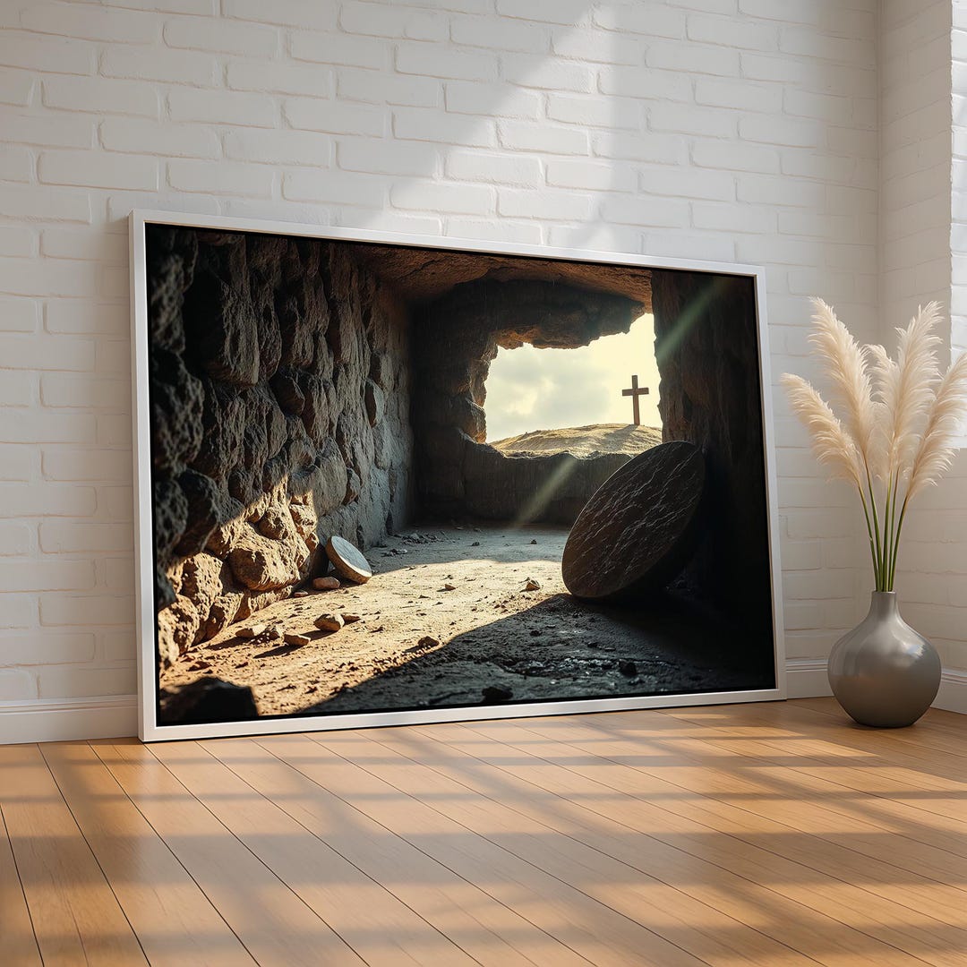 Empty Tomb and Cross Wall Poster – Inspirational Biblical Christian ...