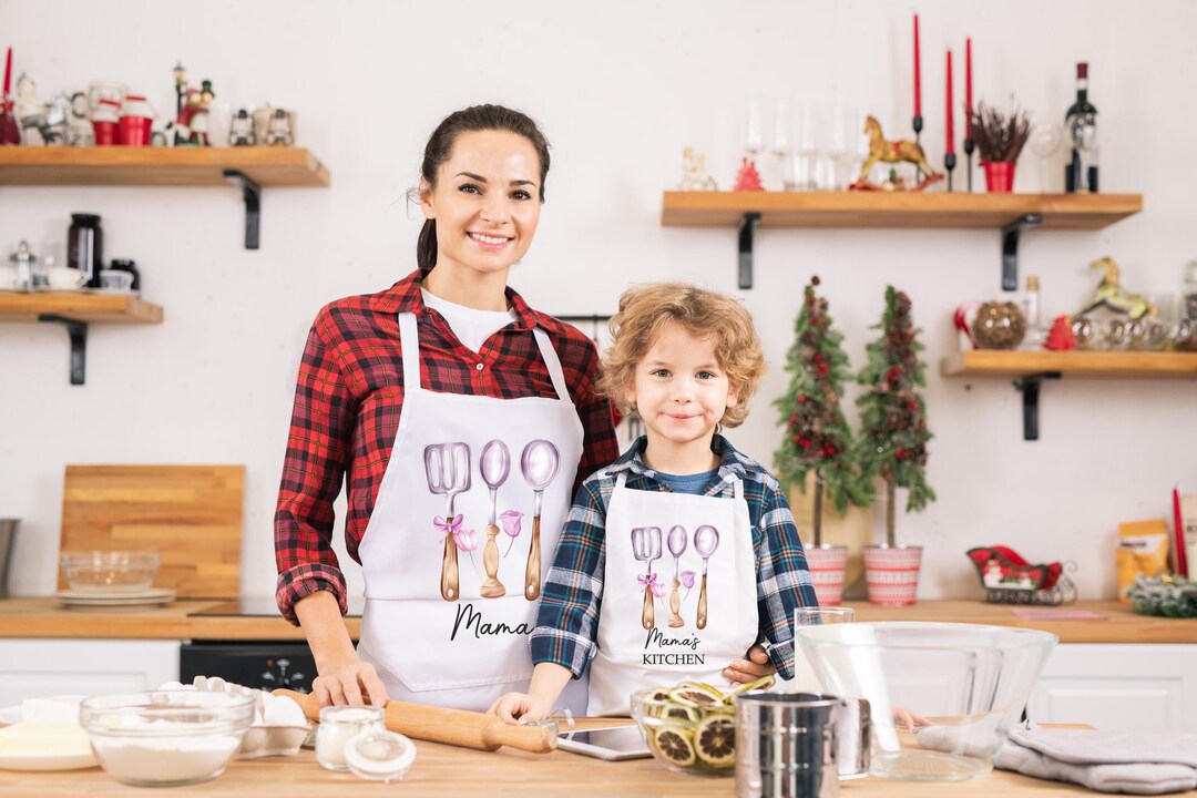 Mommy and Me Aprons, Matching Apron Set, Mama Head Chef, Mother Son ...
