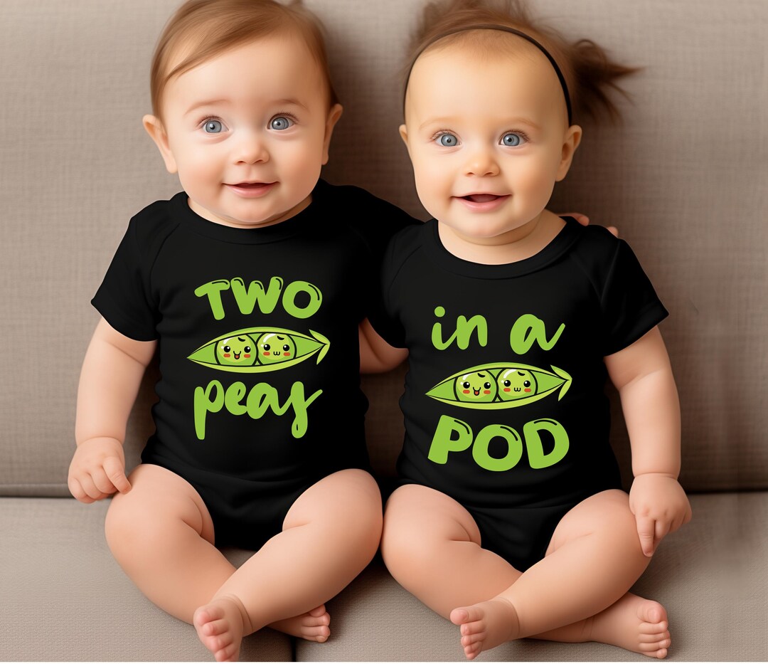 Twin Matching Shirt, Two Peas in a Pod Twins T-shirt, Cute Twin Babies ...