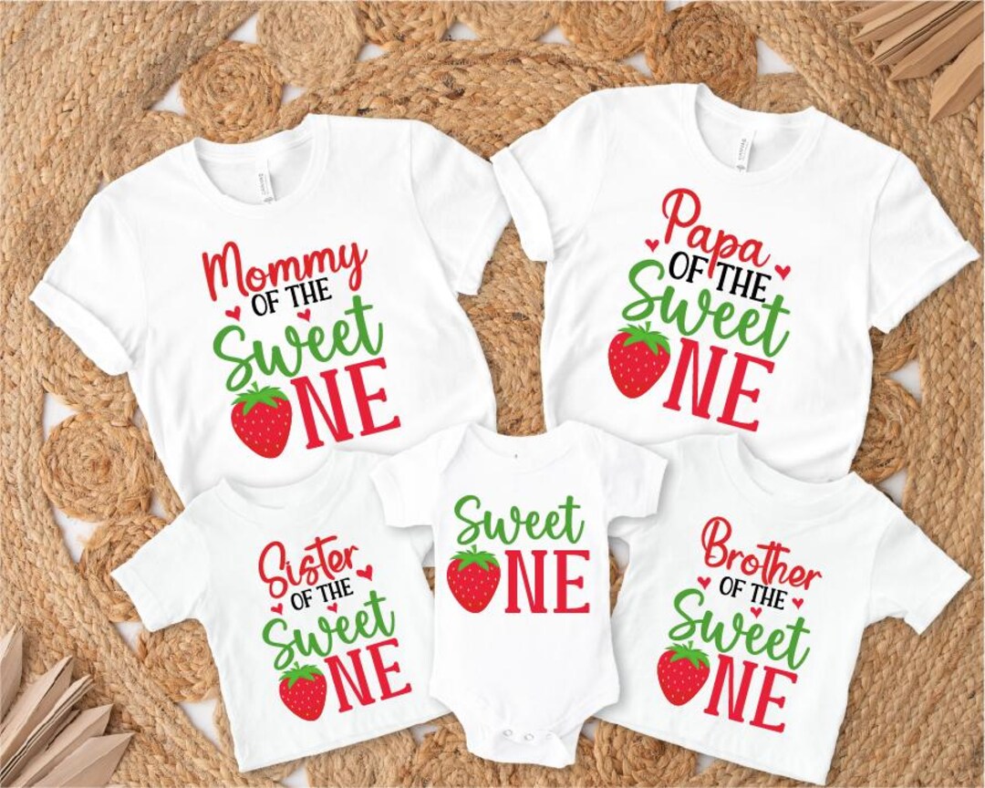 Sweet One Birthday Shirt, Strawberry Family Birthday T-shirt, Berry 1st ...