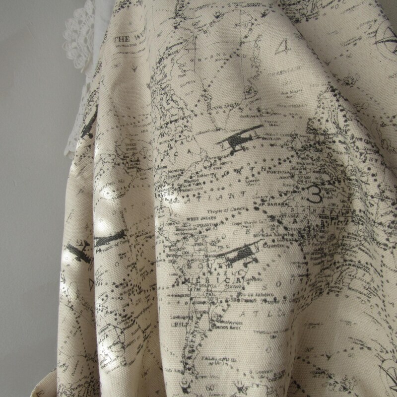 Map Fabric - Etsy