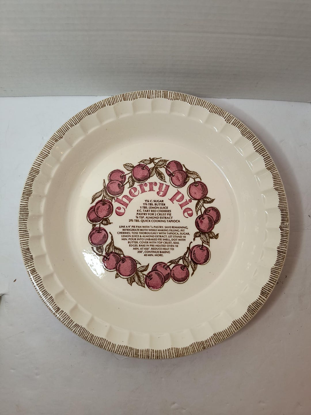 Vintage Cherry Pie Recipe Plate by Royal China 9" - Etsy