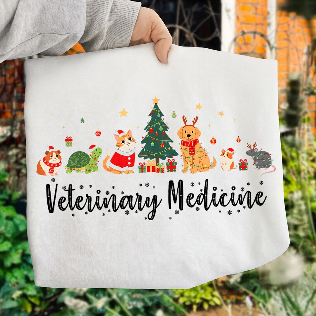Christmas Veterinary Medicine PNG, Cute Vet Animals Clipart With Cat ...