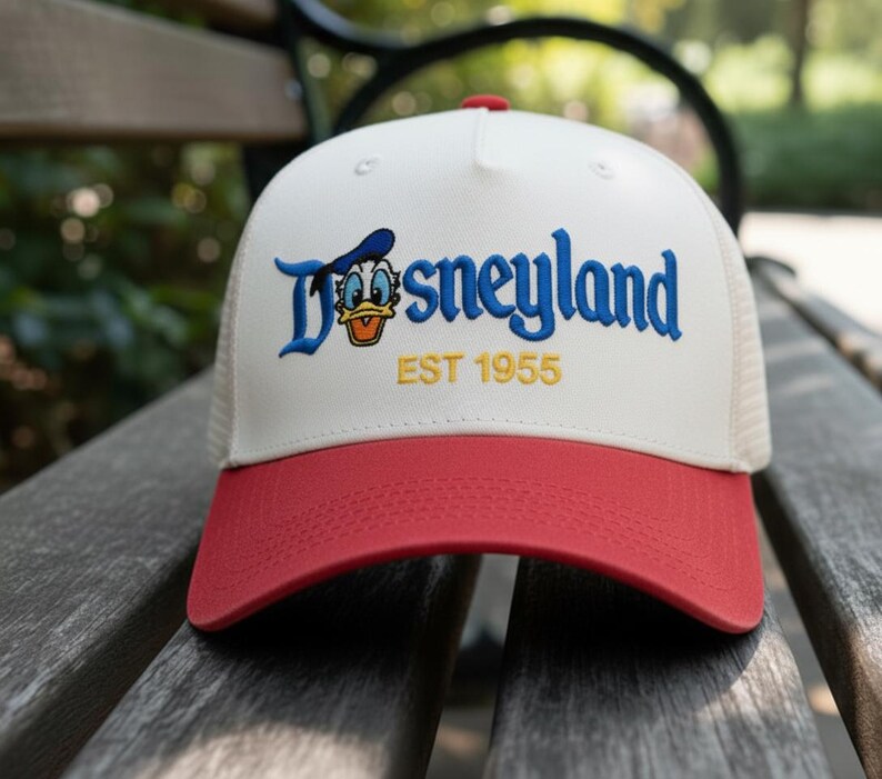 Vintage Cartoon Style Duck Embroidered Hat Est 1955, Retro Character ...