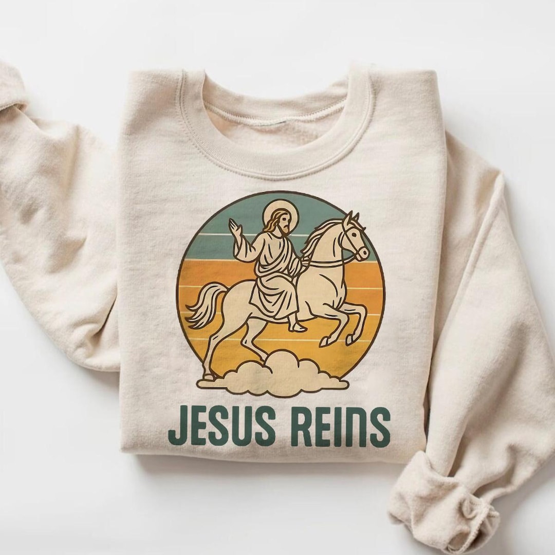 Jesus Reins PNG Christian Sublimation Funny Faith Design With Vintage ...