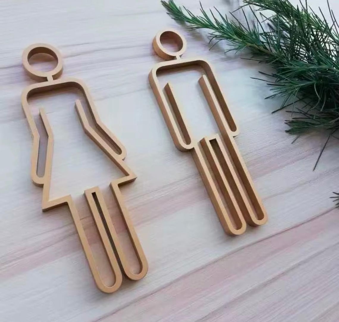 Gold Toilet Door Sign Ladies and Men Bathroom Sign for Home Office Shop ...