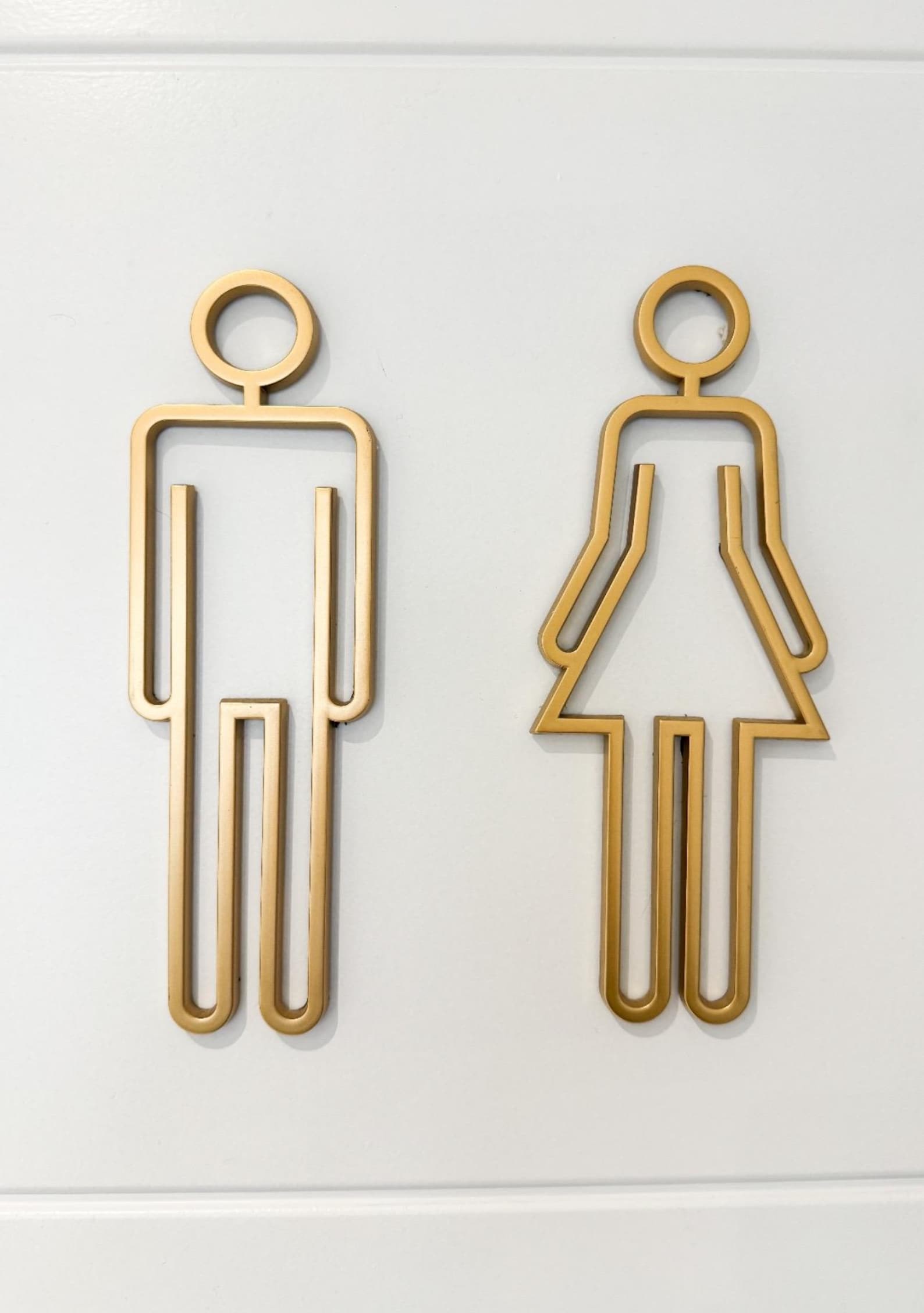 Gold Toilet Door Sign Ladies and Men Bathroom Sign for Home Office Shop ...