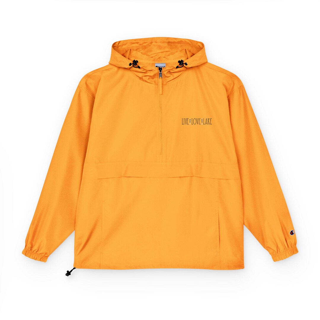 Yellow Hooded Anorak Jacket | Packable Windbreaker, Lightweight Rain ...