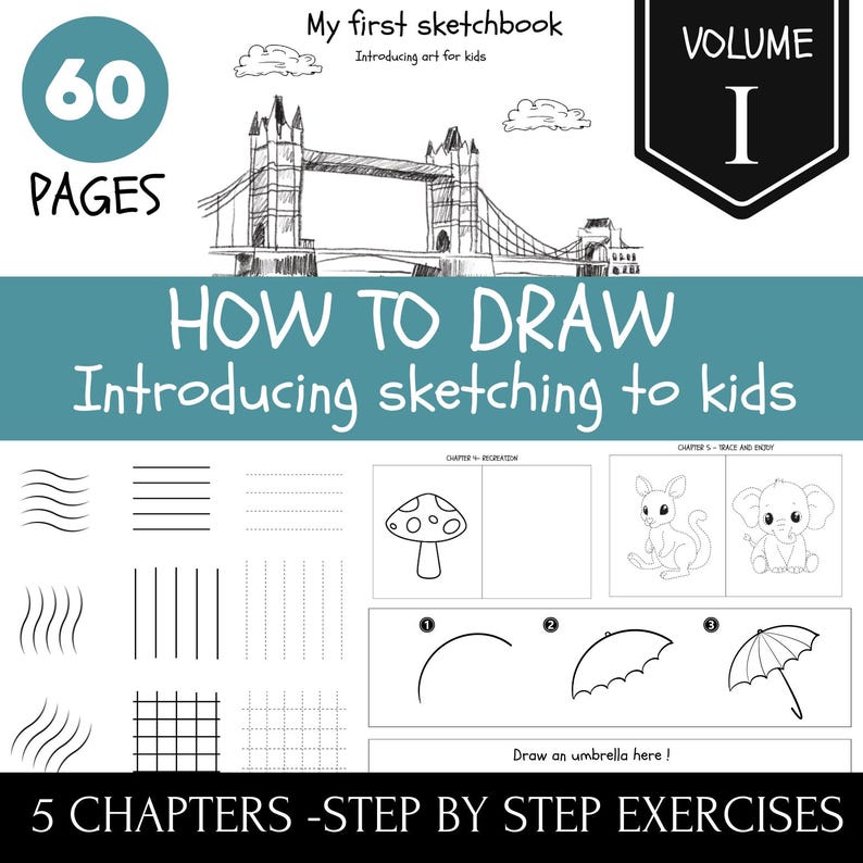 Kids Drawing Tutorial: Step-by-step Sketchbook Exercises (digital ...