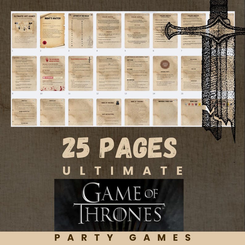 Game of Thrones Party Games: Epic Night in Westeros (PDF) - Etsy