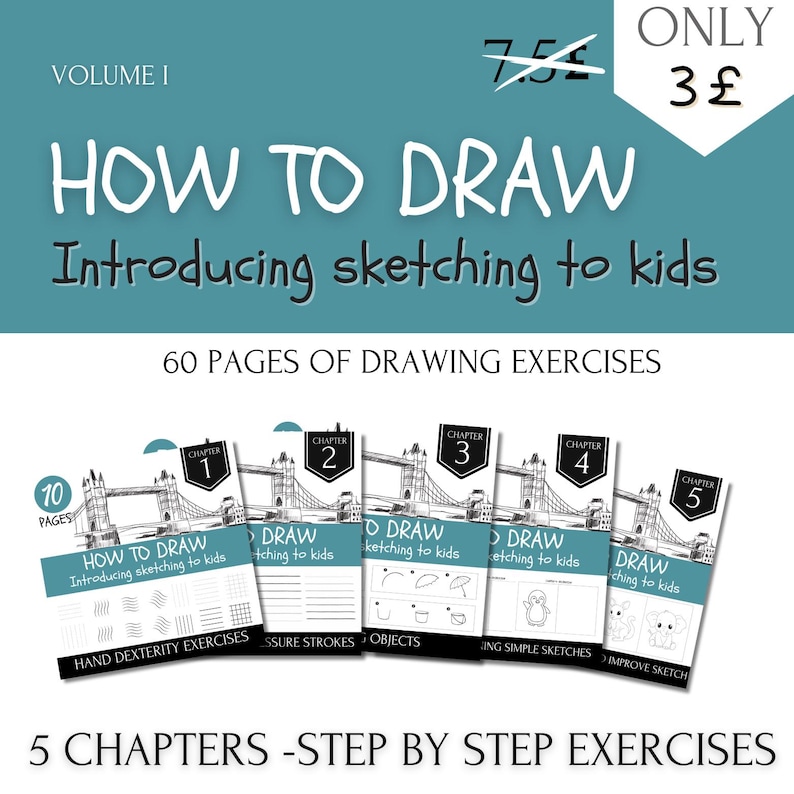Kids Drawing Tutorial: Step-by-step Sketchbook Exercises (digital ...