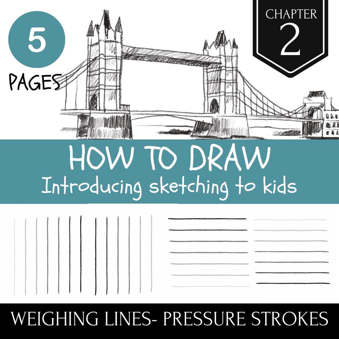 How to Draw Tutorial, Pressure Strokes for Sketching, Kids Artbook ...