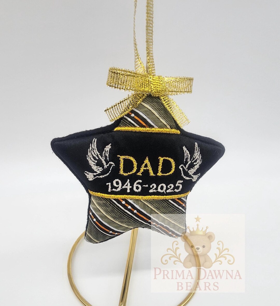 Personalized Memorial Star or Heart Ornament Handmade From Loved One’s ...