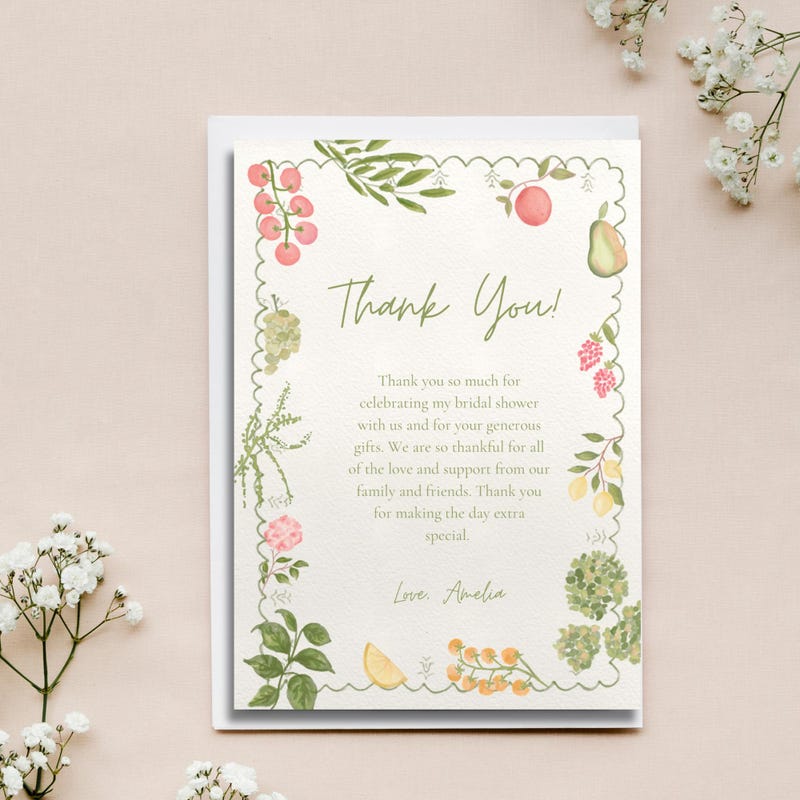 Spring Thank You Card - Etsy